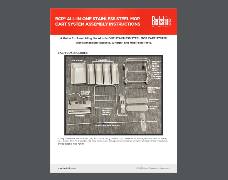 BCR® All-in-One Stainless Steel Mop Cart System Assembly Instructions ...